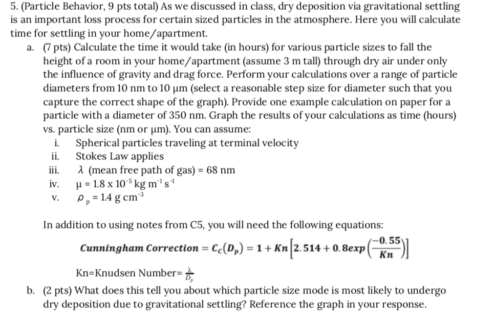 5. (Particle Behavior, 9 pts total) As we discussed | Chegg.com