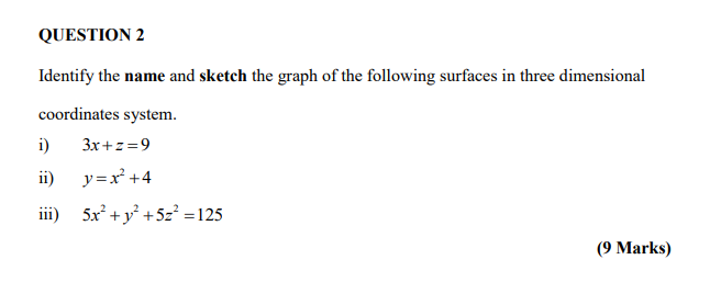 Solved QUESTION 2 Identify the name and sketch the graph of | Chegg.com
