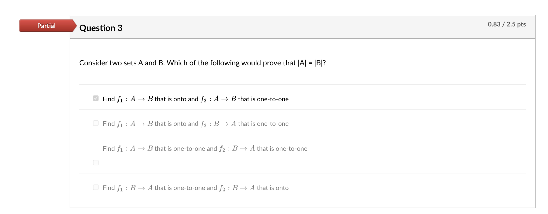 Solved Consider two sets A and B. Which of the following | Chegg.com