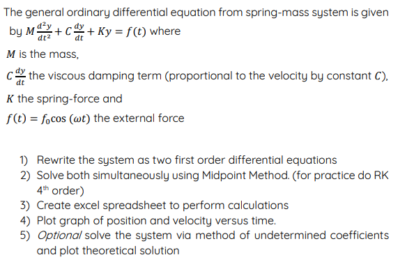 Solved The general ordinary differential equation from | Chegg.com