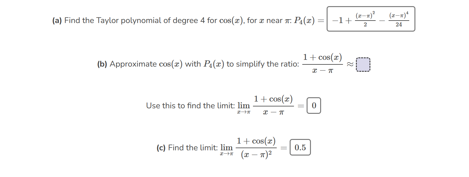 Solved Find the Taylor polynomial of degree 4 for cos(x), | Chegg.com