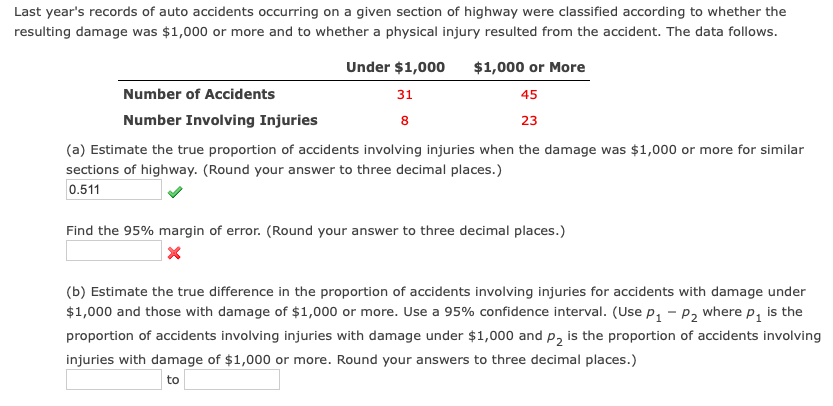 Solved Ist year's records of auto accidents occurring on a | Chegg.com