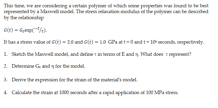 Solved This time, we are considering a certain polymer of | Chegg.com