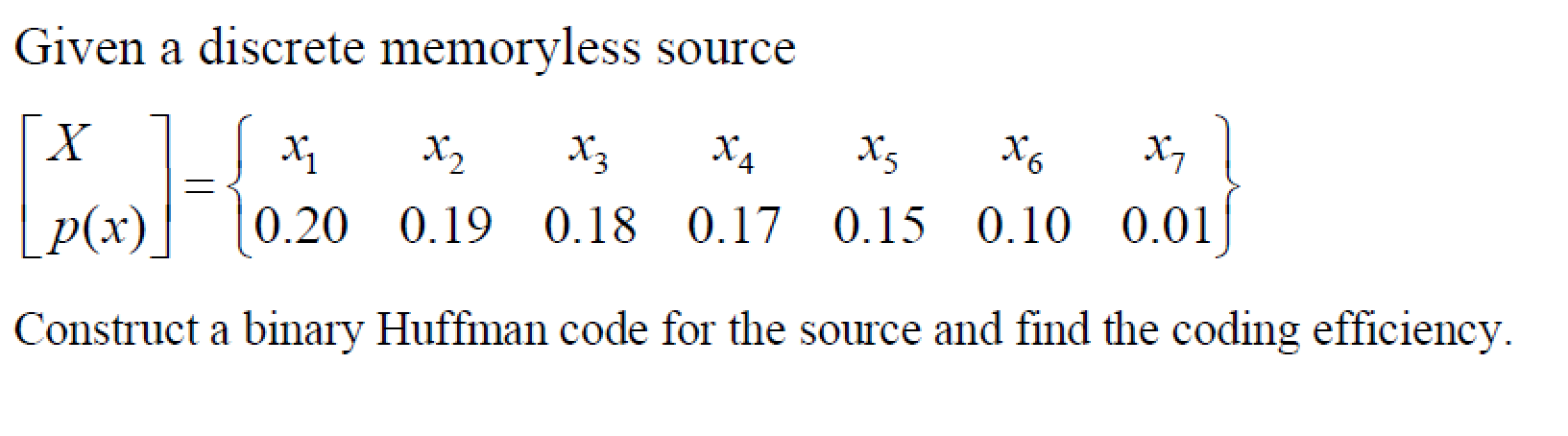 Solved Given a discrete memoryless source X X1 X3 X 2 X4 X5 | Chegg.com