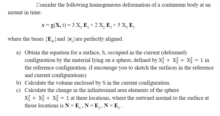 Solved Consider the following homogeneous deformation of a | Chegg.com