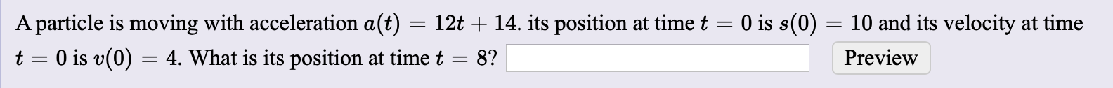 Solved A particle is moving with acceleration a(t) = 12t + | Chegg.com
