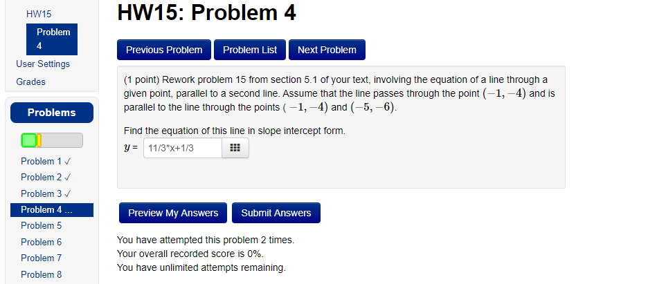 Solved HW15: Problem 4 HW15 Problem Previous Problem Problem | Chegg.com