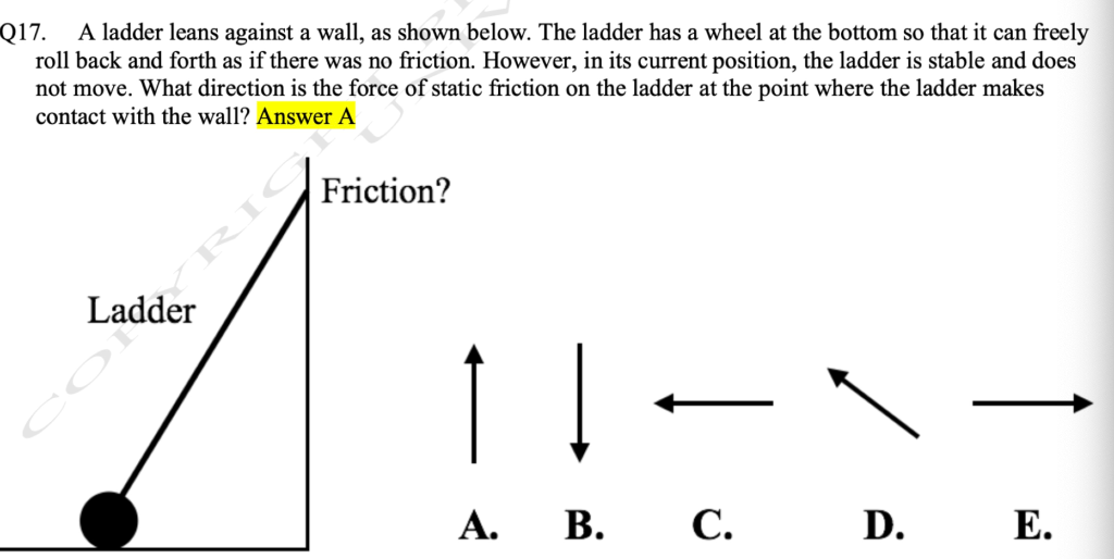 Solved Q17. A ladder leans against a wall, as shown below. | Chegg.com