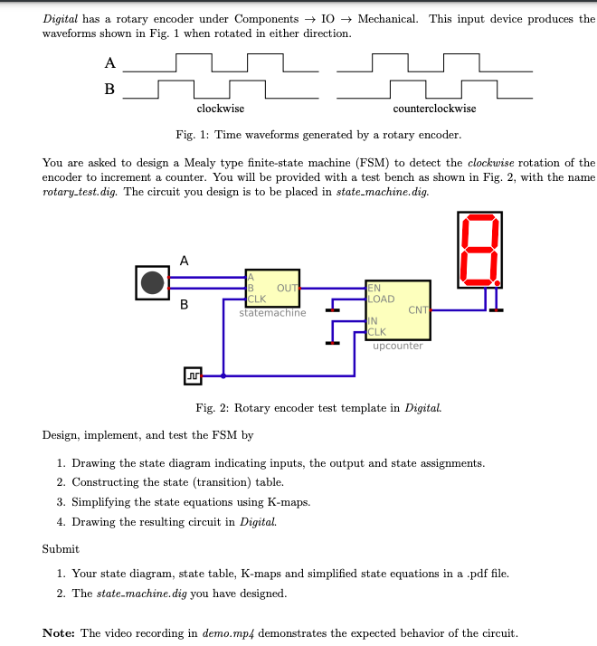 Solved Digital has a rotary encoder under Components →IO→ | Chegg.com