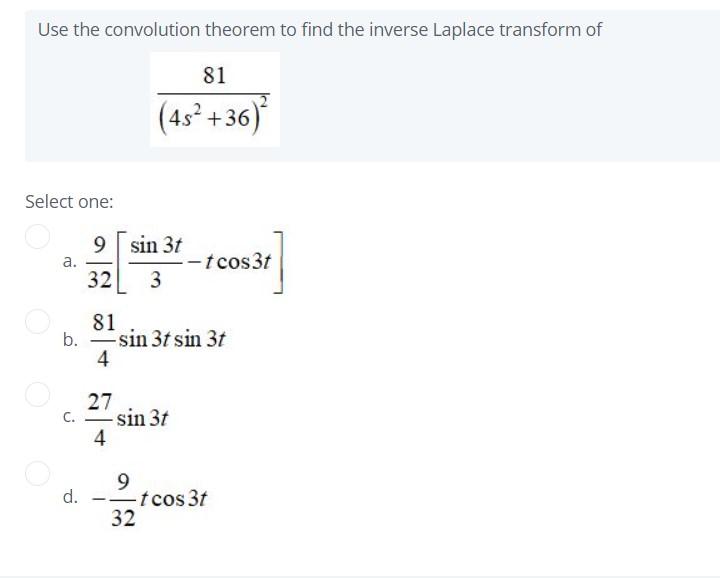 Solved Use the convolution theorem to find the inverse | Chegg.com