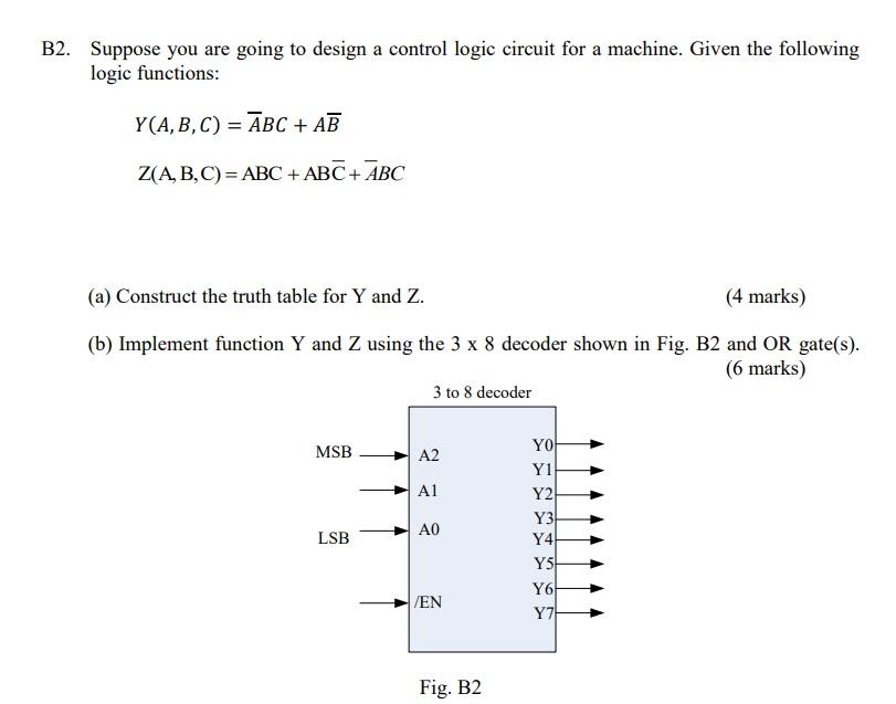 Solved B2. Suppose you are going to design a control logic | Chegg.com Solved B2. Suppose you are going to design a control logic | Chegg.com