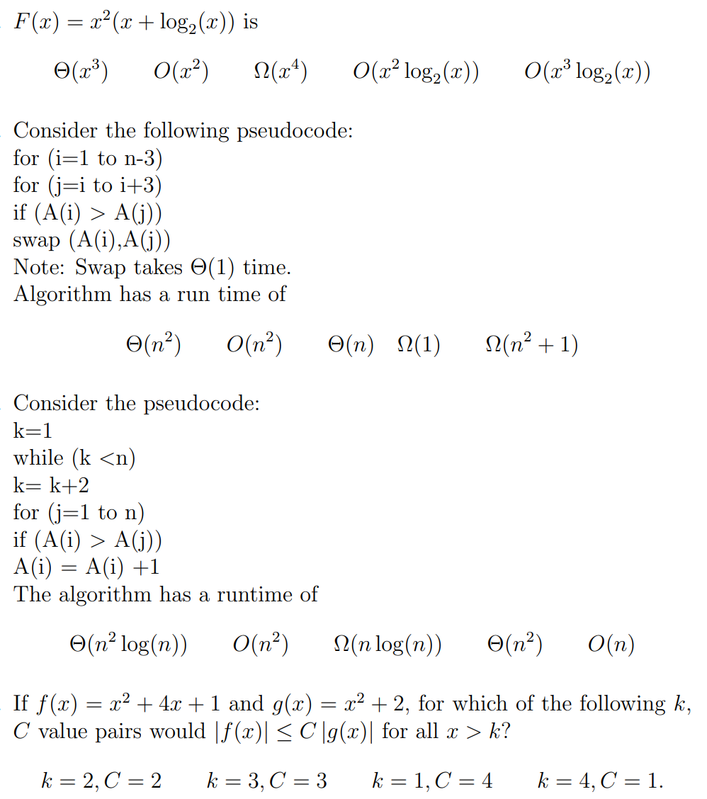 Solved For each of the following, circle each statement that | Chegg.com
