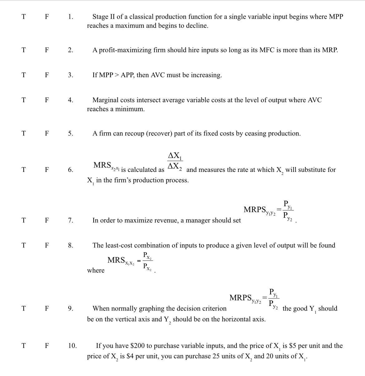 Solved T,F 1. ﻿Stage II of a classical production function | Chegg.com