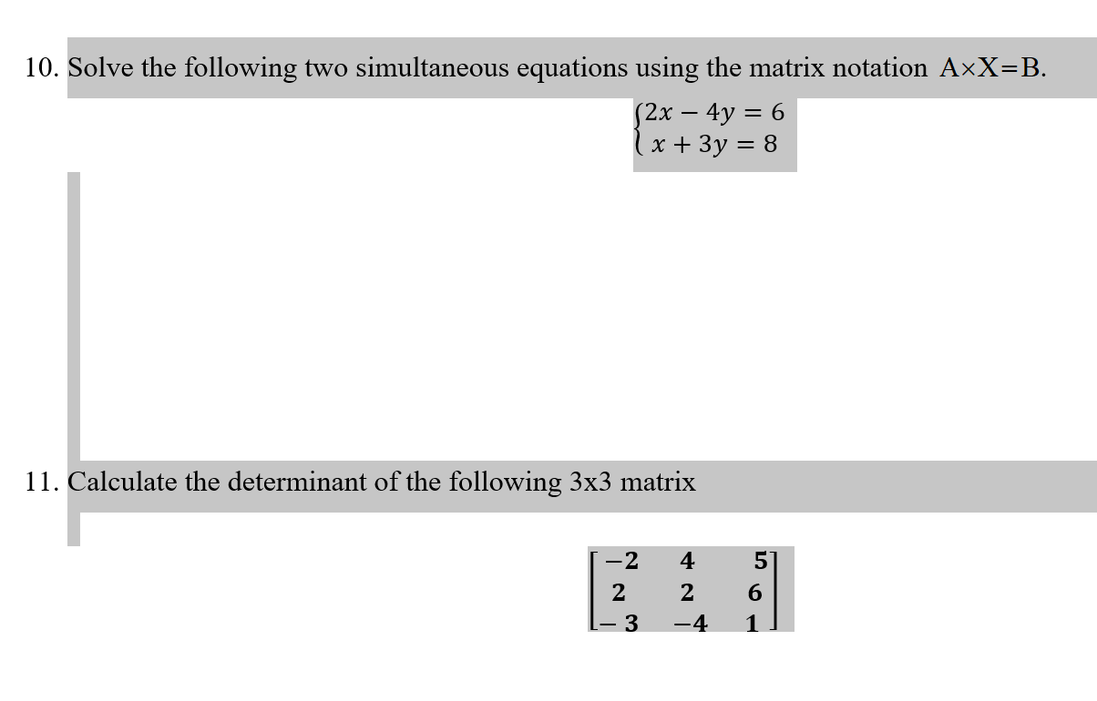 Solved 10. Solve the following two simultaneous equations | Chegg.com
