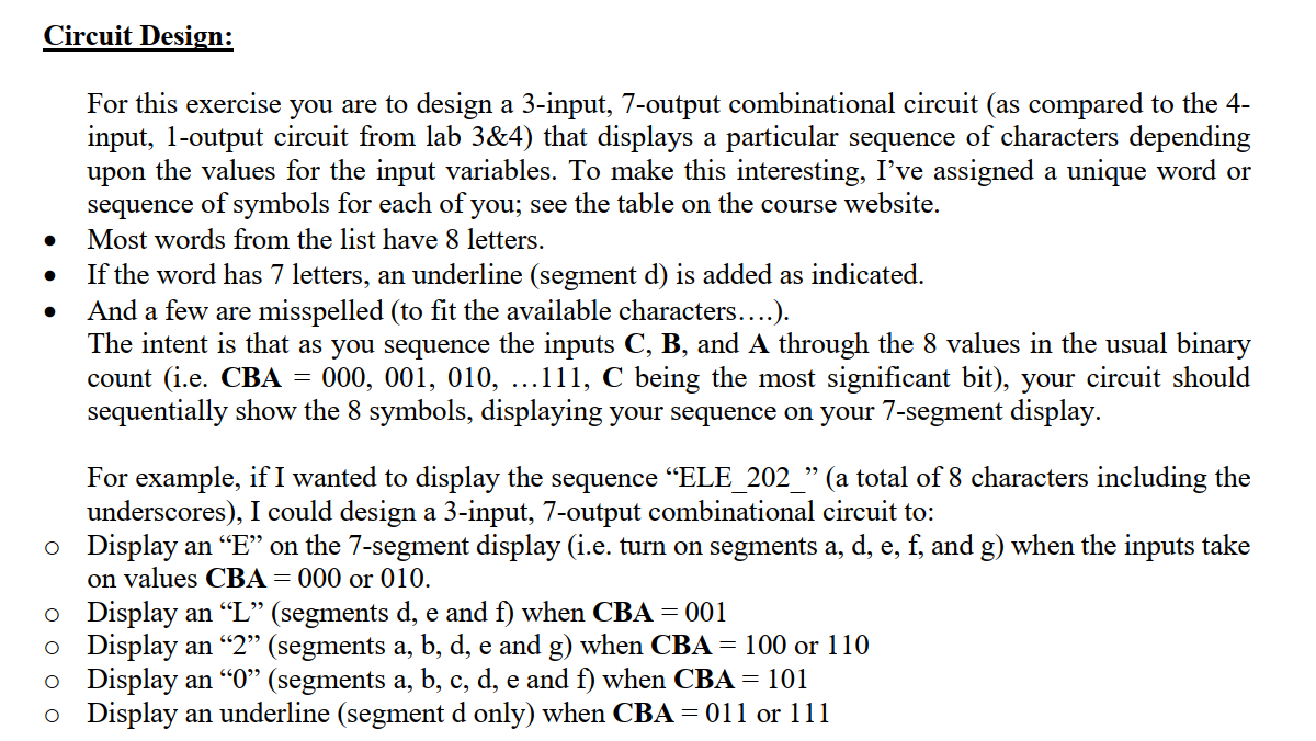 You Are To Design A 3 Input 7 Output