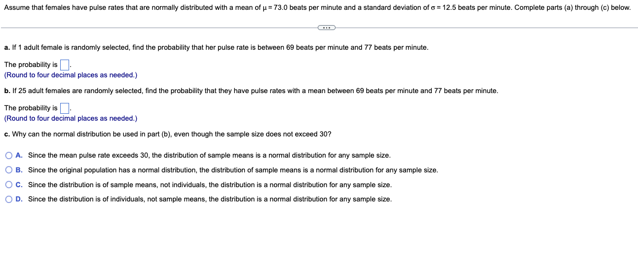 Solved data come from a normally distributed population. | Chegg.com