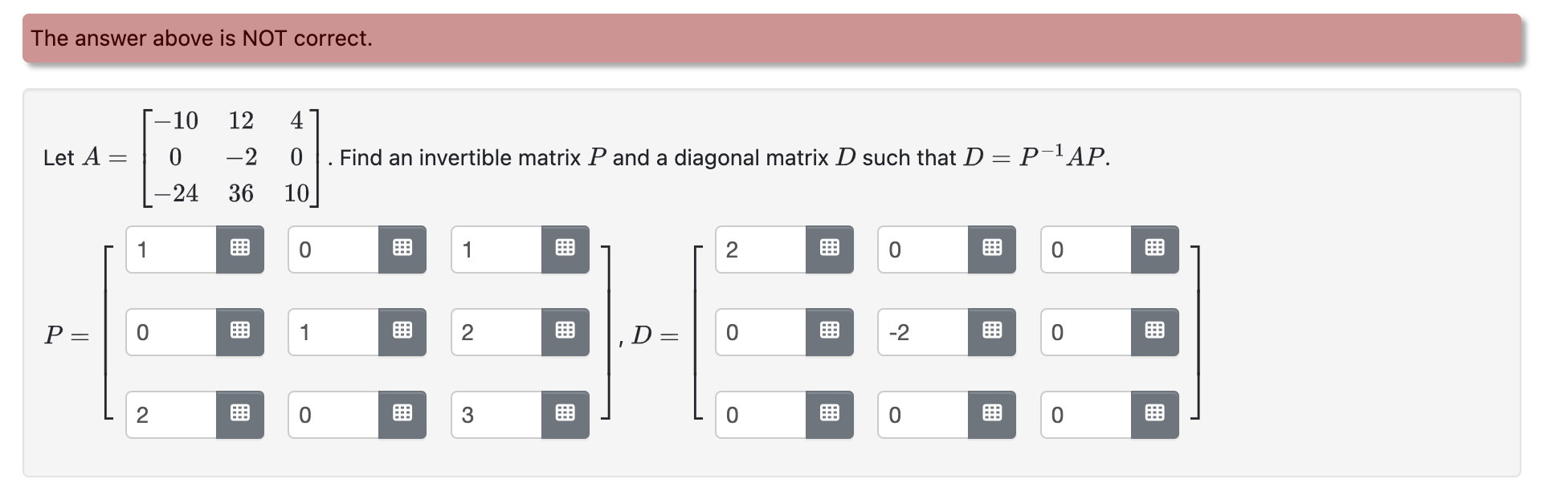 Solved The answer above is NOT correct. Let | Chegg.com