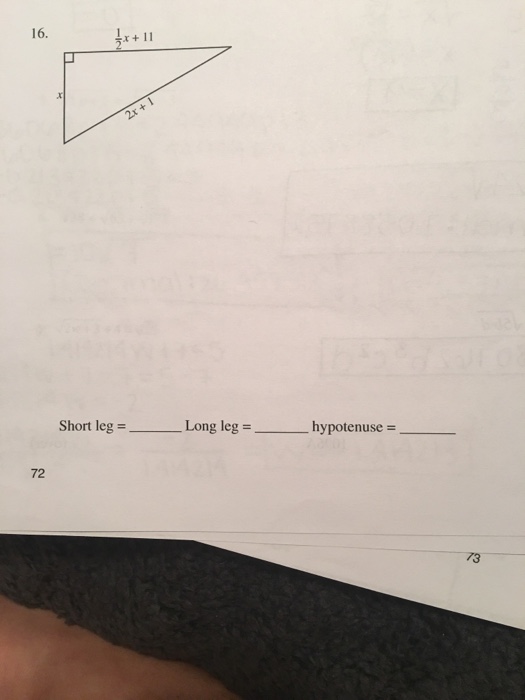 Solved Short leg = ____ Long leg = ______ hypotenuse = | Chegg.com