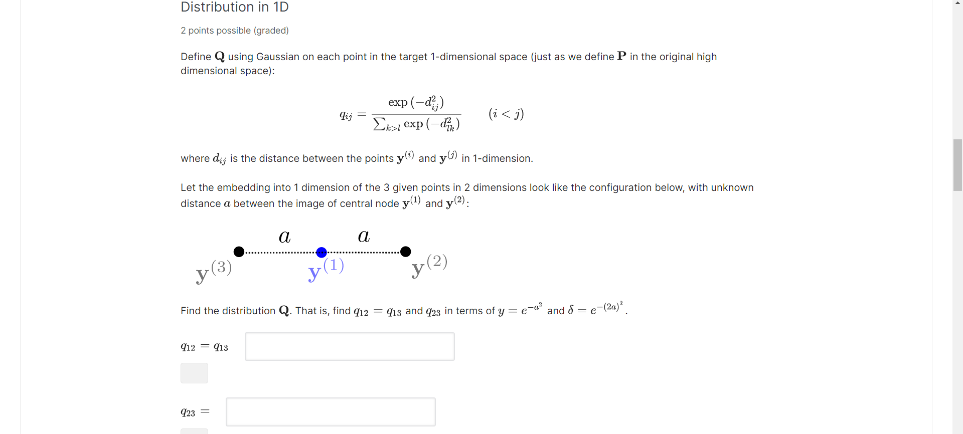 Solved 2 points possible (graded) Define Q using Gaussian on | Chegg.com