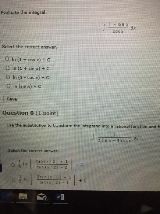 Solved Evaluate the integral. f cos 2x dx Select the correct | Chegg.com