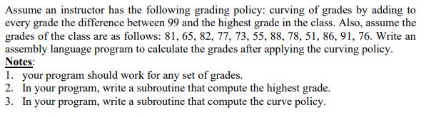 Solved Assume an instructor has the following grading | Chegg.com