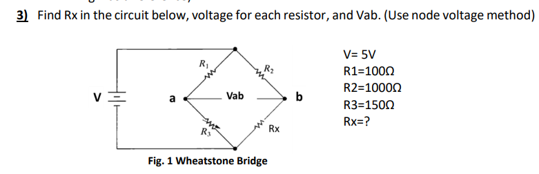 Solved 3) Find Rx in the circuit below, voltage for each | Chegg.com