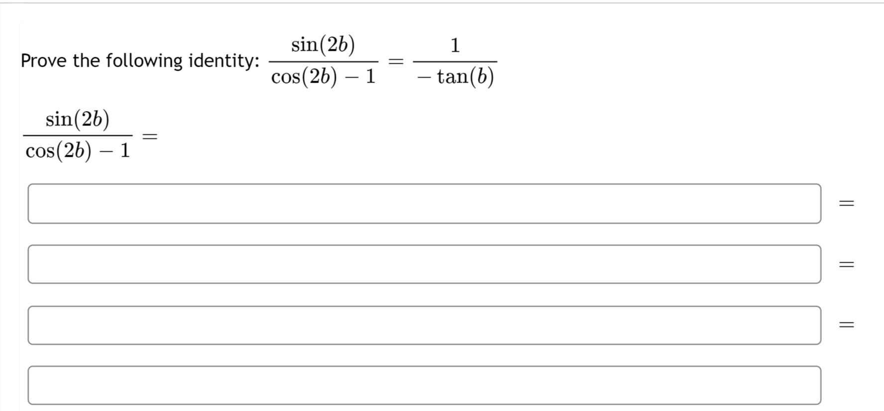Solved Prove the following identity: | Chegg.com