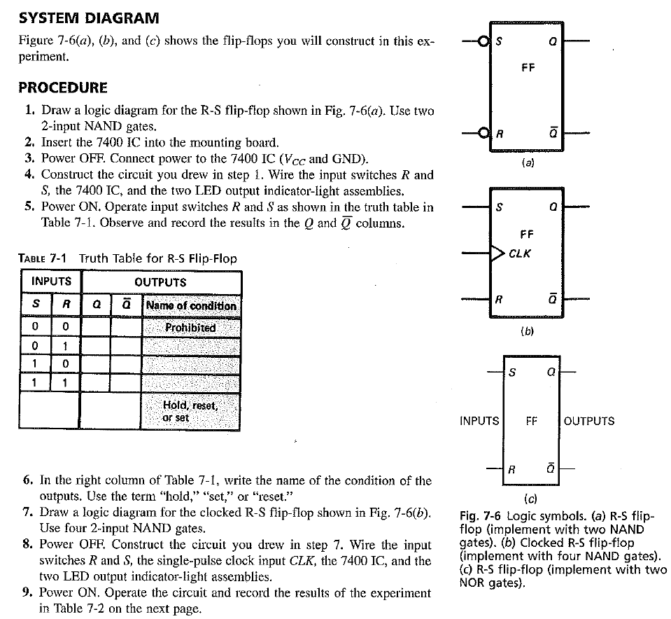 Solved SYSTEM DIAGRAM Figure 7-6(a), (b), and (c) shows the | Chegg.com