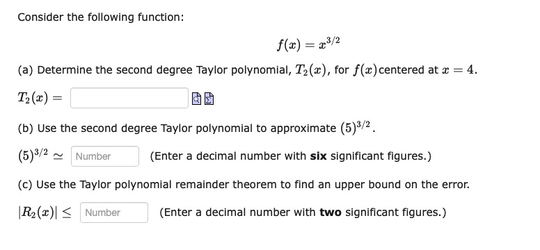 Solved Consider the following function: f(x)=x3/2 (a) | Chegg.com