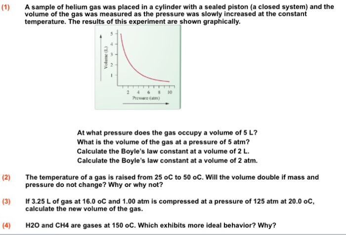 Solved A sample of helium gas was placed in a cylinder with | Chegg.com