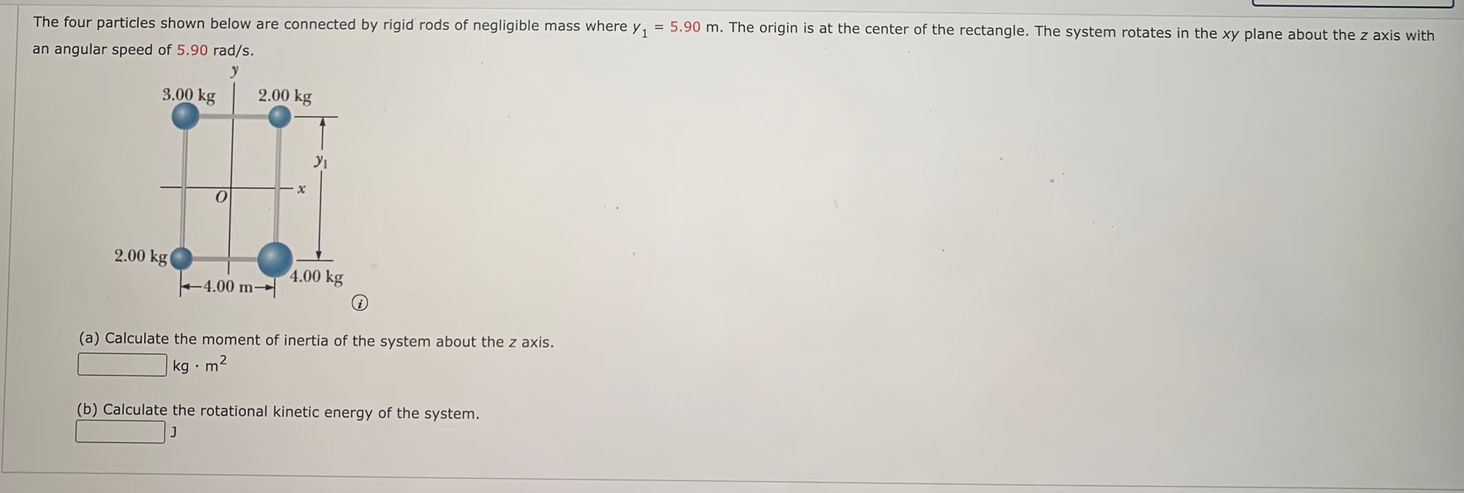 Solved an angular speed of 5.90rad/s. (a) Calculate the | Chegg.com