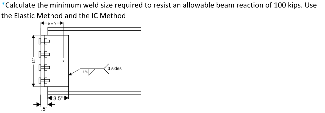 * Calculate the minimum weld size required to resist | Chegg.com