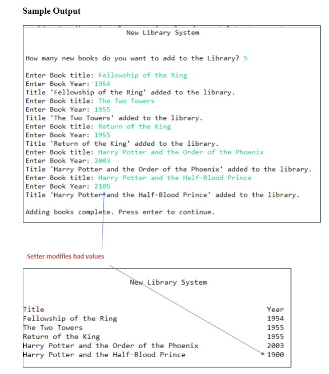Solved Instructions • • Create a class for Book - it must | Chegg.com