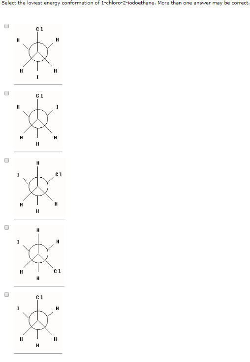 Solved Select the lowest energy conformation of | Chegg.com
