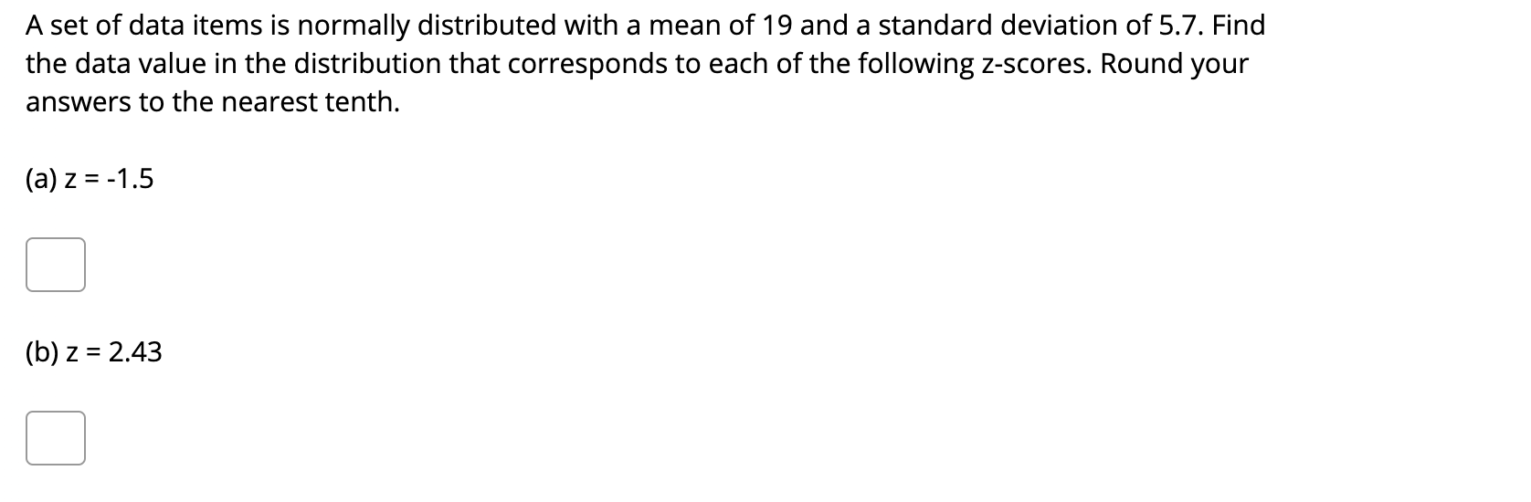 Solved A set of data items is normally distributed with a | Chegg.com