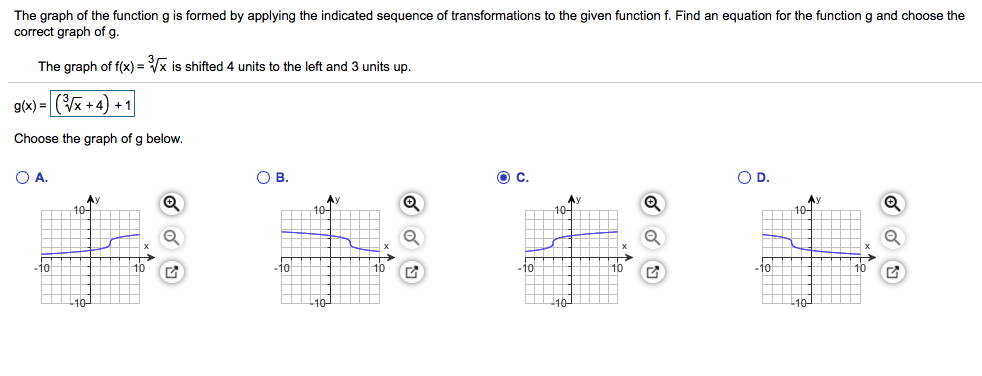 Solved The graph of the function g is formed by applying the | Chegg.com