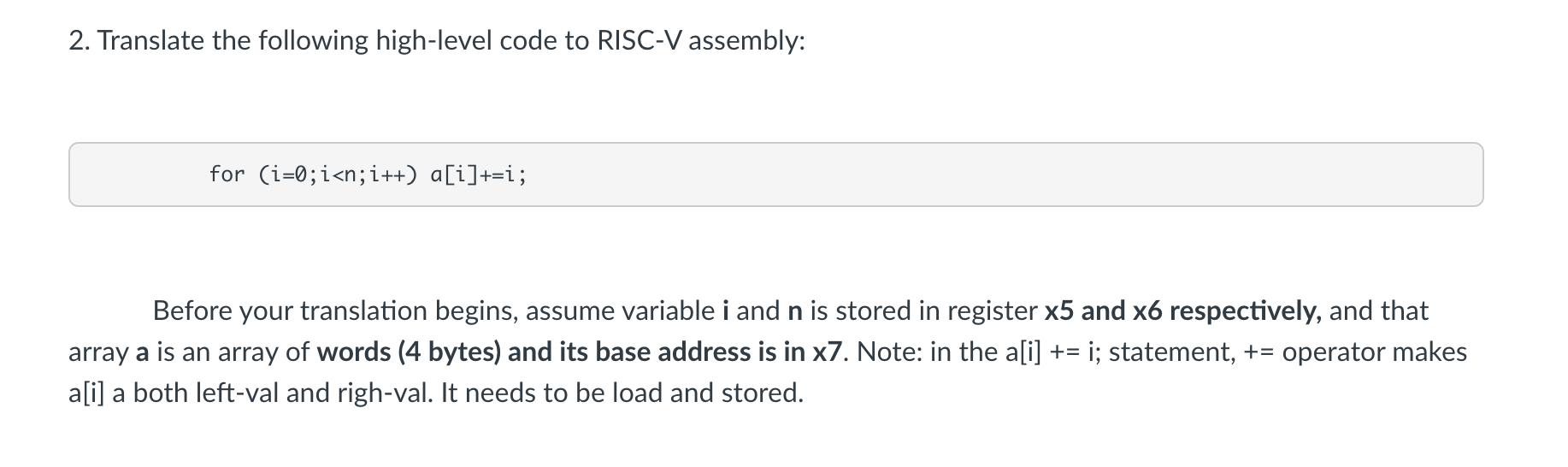 1. Translate the following high-level code to RISC-V | Chegg.com
