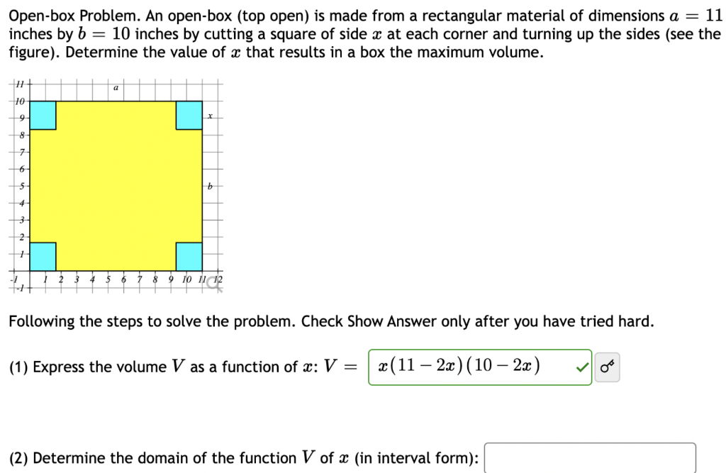 Solved Open-box Problem. An open-box (top open) is made from | Chegg.com