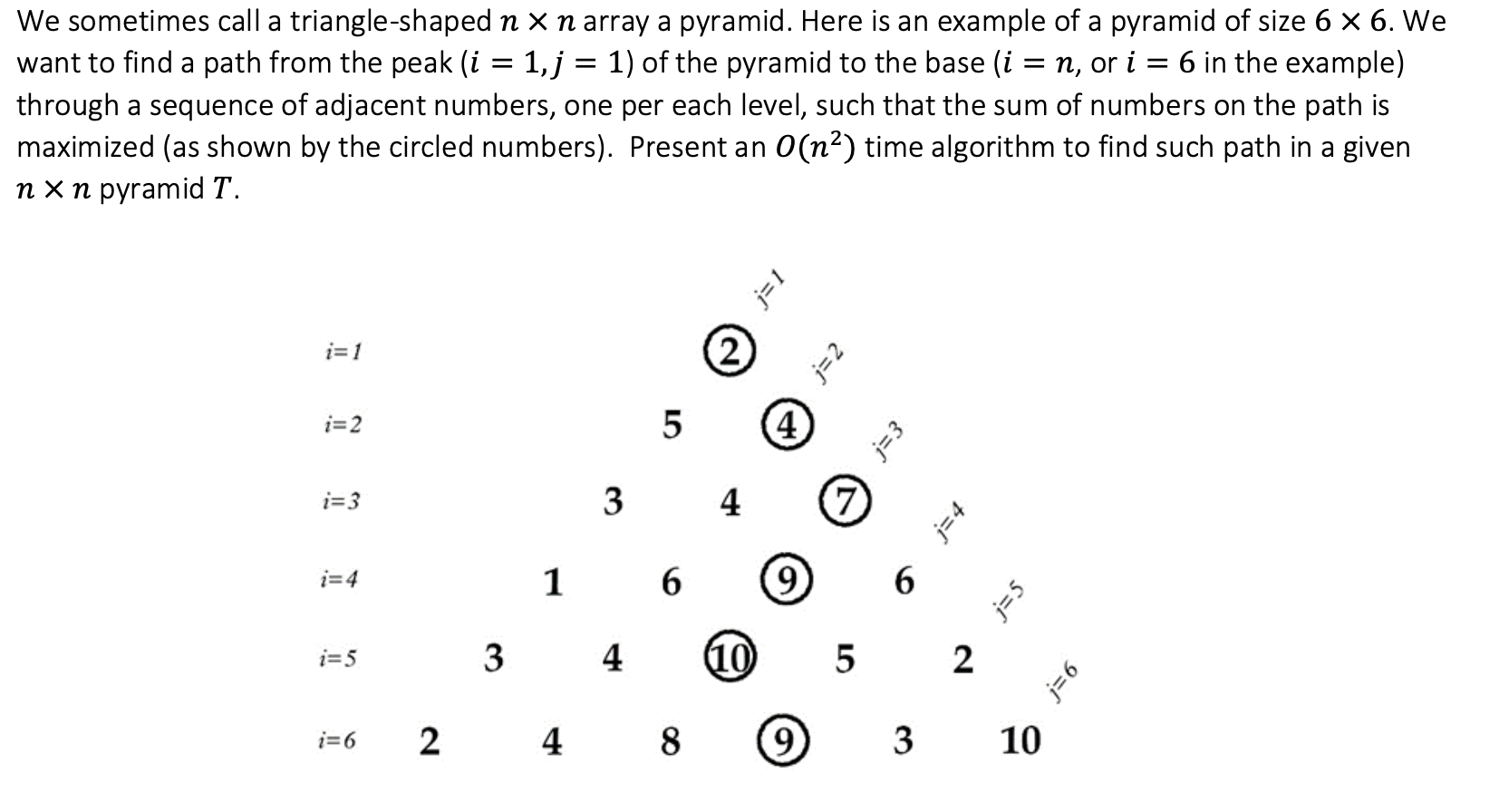 Solved We sometimes call a triangle-shaped n×n array a | Chegg.com
