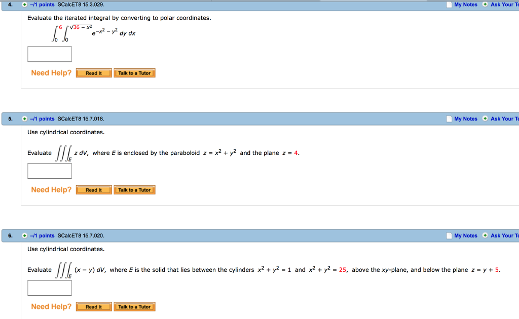 Solved 4. -11 points SCalcET8 15.3.029. My Notes Ask Your Te | Chegg.com Solved 4. -11 points SCalcET8 15.3.029. My Notes Ask Your Te | Chegg.com