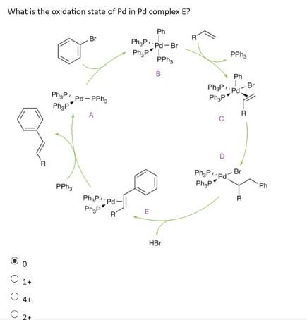 Solved What is the oxidation state of Pd in Pd complex E? Br | Chegg.com