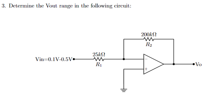 Solved 3. Determine the Vout range in the following circuit: | Chegg.com