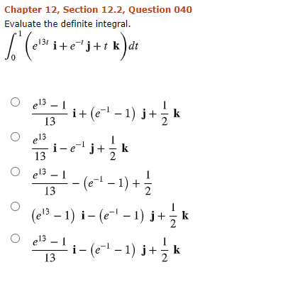 Solved Chapter 12, Section 12.2, Question 040 Evaluate the | Chegg.com