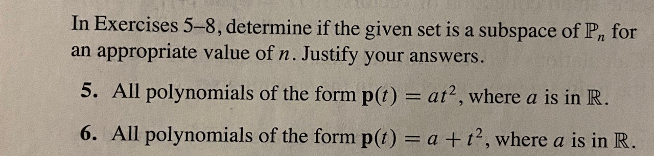 Solved In Exercises 5–8, determine if the given set is a | Chegg.com