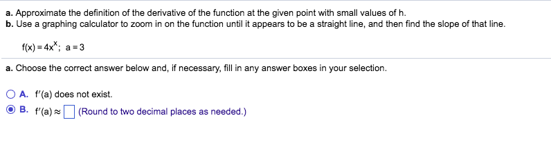 Solved a. Approximate the definition of the derivative of | Chegg.com
