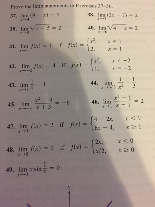 Solved Prove the limit statement in Exercises 37-50. Lim _x | Chegg.com