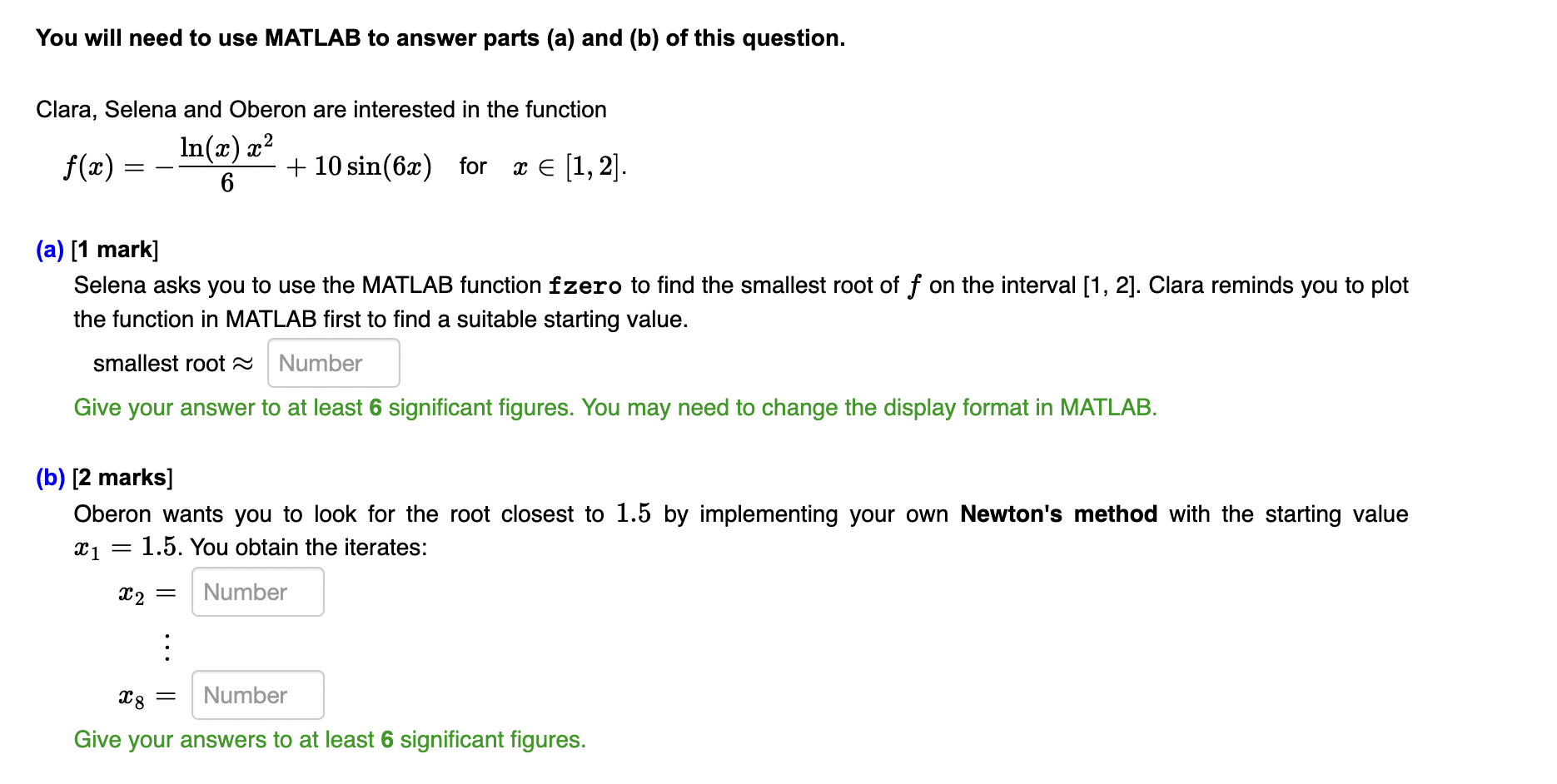 Solved You will need to use MATLAB to answer parts (a) and | Chegg.com