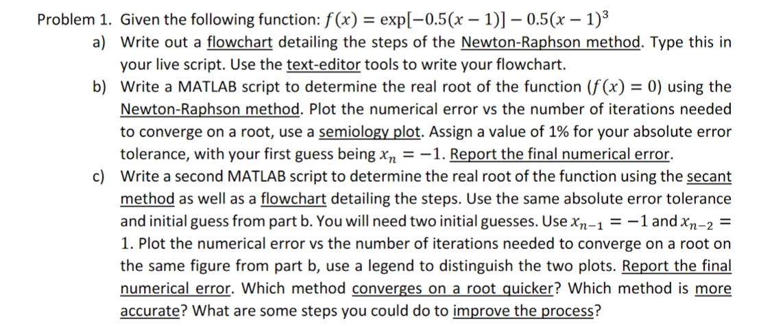 Solved Problem 1. Given the following function: | Chegg.com