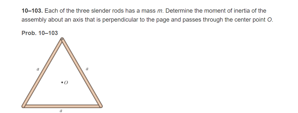 Solved 10-103. Each of the three slender rods has a mass m. | Chegg.com