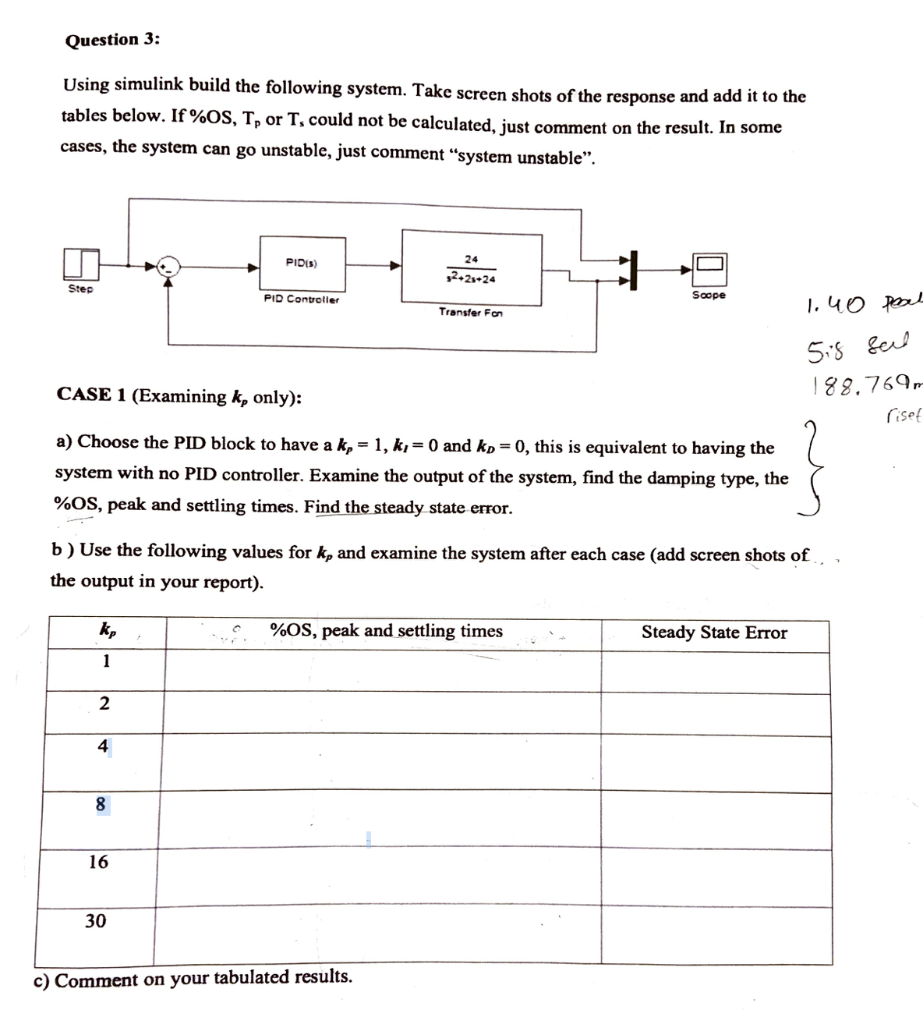 Solved Question 3: Using simulink build the following | Chegg.com
